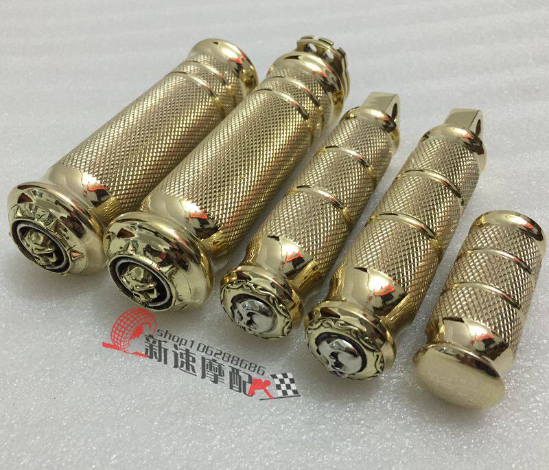 哈雷883/1200/48哈雷全系复古改装纯铜油门把套脚踏挂当头