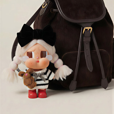 哭娃衣服蝴蝶结小熊毛衣crybabyvacation系列搪胶公仔10cm娃衣