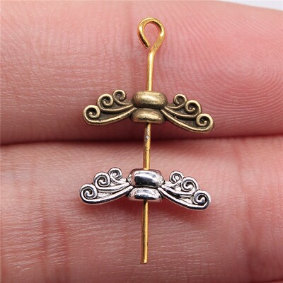 20个/包 14x4x3mm 多色蝴蝶翅膀小孔珠珠子 ABD-C11085