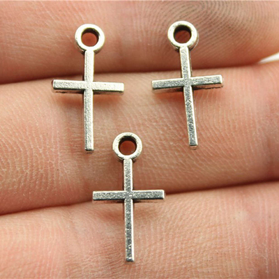 20个/包 18x10mm 古银色 DIY饰品配件 十字架吊坠 ABD-C12059