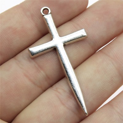 10个/包 46x24mm 古银色 DIY饰品配件 十字架吊坠 ABD-C12088
