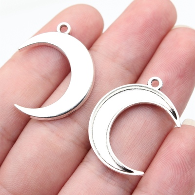 20个/包28x22mm古银色DIY饰品配件月亮吊坠