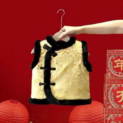 儿童马甲拜年服冬款男童加棉背心