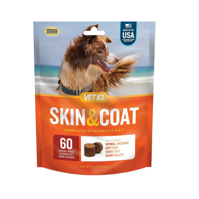 美国直邮VetIQ Skin and Coat Supplement狗皮肤和皮毛补充剂60粒