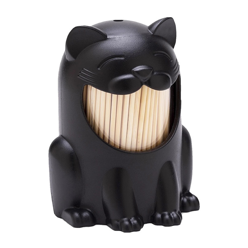 以色列Peleg Design 猫咪牙签盒 创意造型可爱黑猫呆萌牙签收纳筒