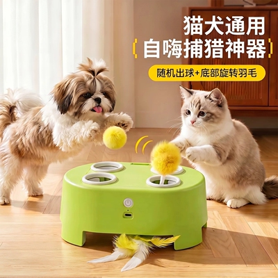 打地鼠羽毛多功能逗猫电动奶酪盒