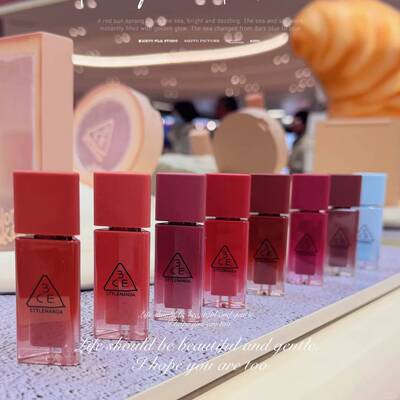 3ce小硬糖唇釉水光镜面裸色口红01白桃柠茶02芭乐苏打春夏滋润女