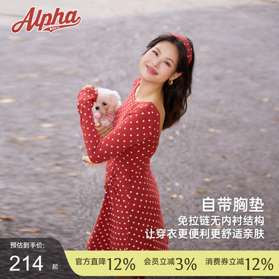 肉肉消失术波点裙法式连衣裙