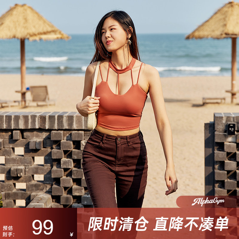 【限时特价】重工款细肩带chocker bra 可外穿运动瑜伽健身背心