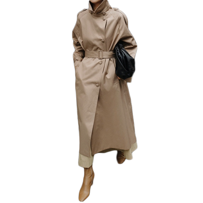 大码系带军工装学生长款开衫外套