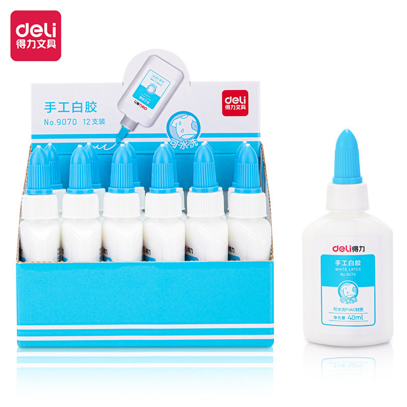得力白乳胶儿童手工专用白胶史莱姆做泥胶水小瓶粘力强速干木工胶