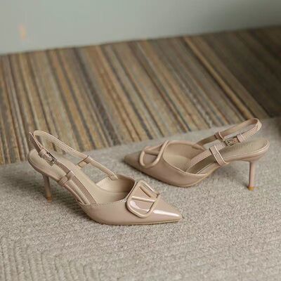 2026 Large Bare Color Versatile Thin Heel Baotou High Heels