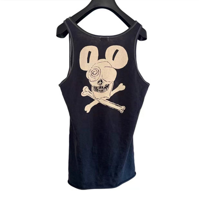 LGB 初期稀有 视觉系标语 背心 恶搞骷髅背心 印花图案男女同款