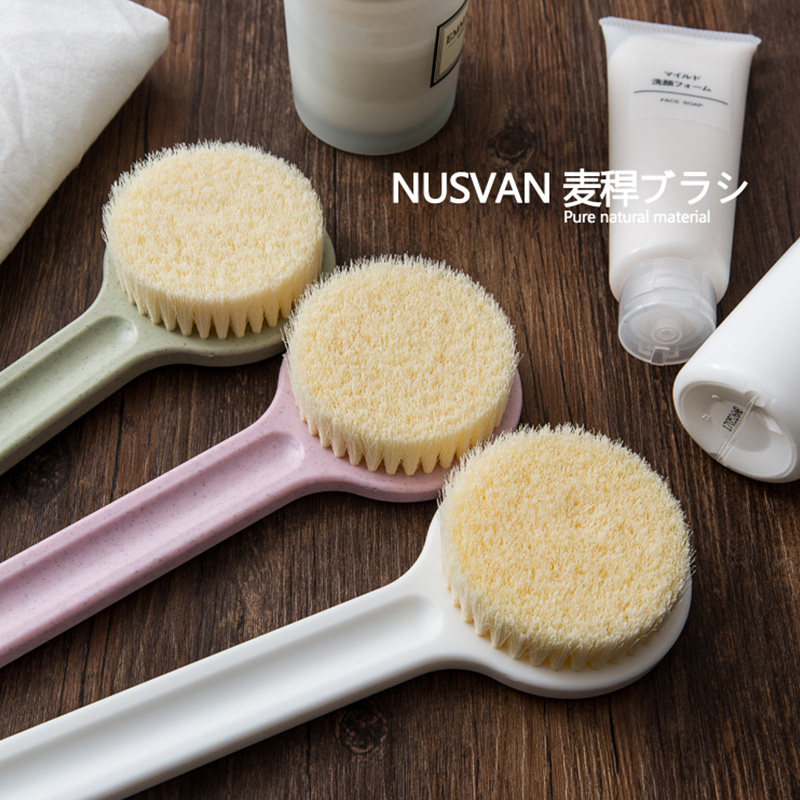 日本nusvan搓澡神器洗澡刷子搓背刷不求人长柄成人超软毛后背浴刷