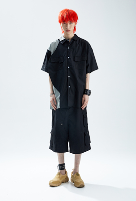 商铺sfttr曲线分割解构裁片衬衫