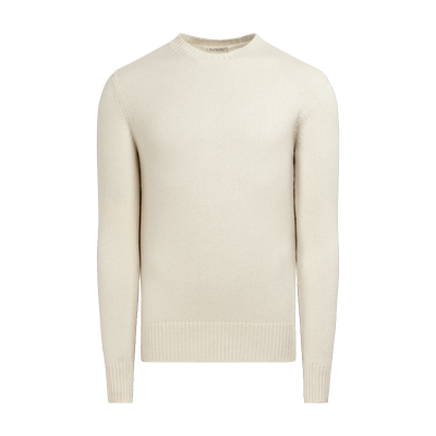 Suitsupply米白色羊绒圆领针织衫