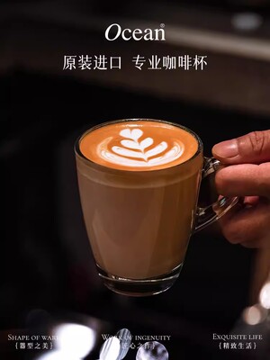 ocean进口玻璃咖啡杯把手咖啡杯