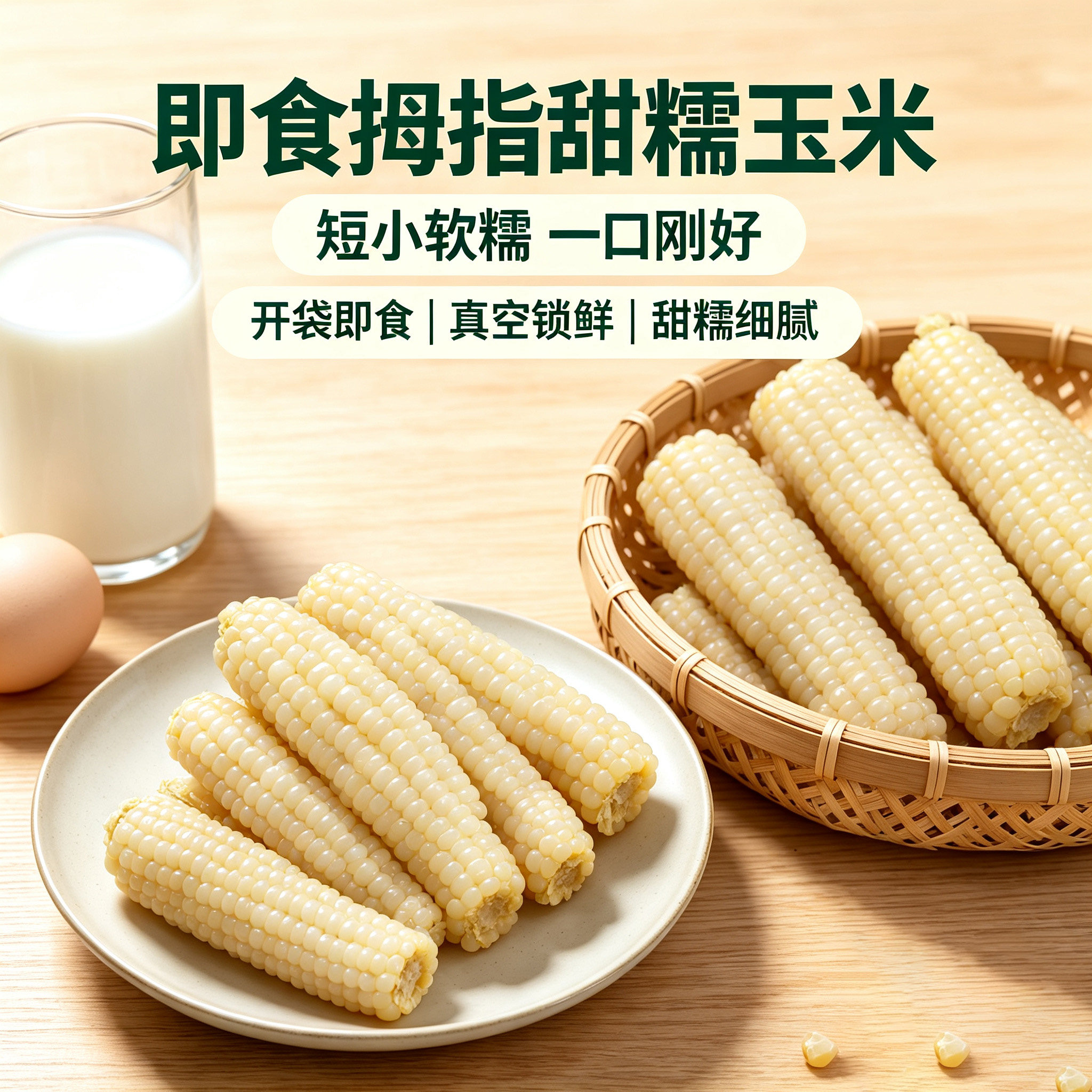 云南拇指小玉米真空包装即食香糯甜嫩代餐早餐玉米宝宝辅食