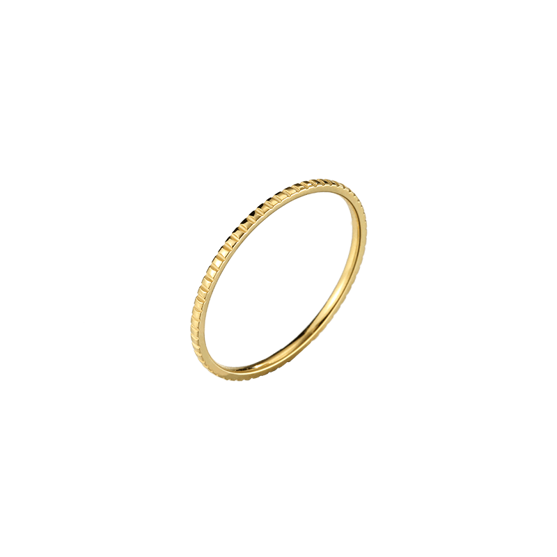 18k镀金小方块凸面极简光圈戒指