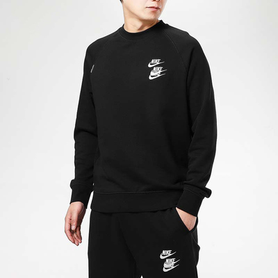 Nike耐克卫衣男装春季新款圆领保暖长袖三钩套头衫DD0883-010