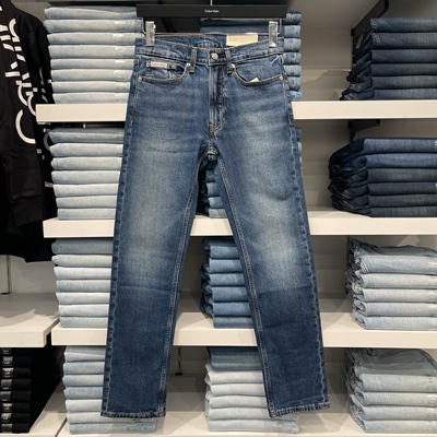 CK男士秋冬深蓝色水洗牛仔裤SLIM