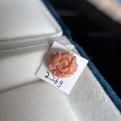 天然台湾莫莫珊瑚牡丹花可diy2.26g原色momo有机宝石阿卡粉红