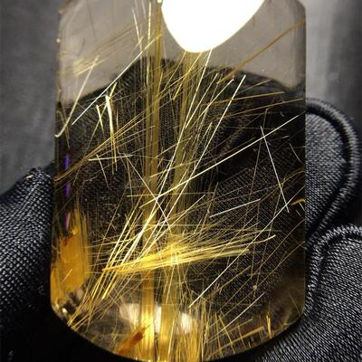 天然水晶金发晶巴西板钛晶猫眼无事牌吊坠项链24g原矿顺发邮