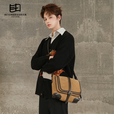 复古男士邮差包休闲通勤斜挎包