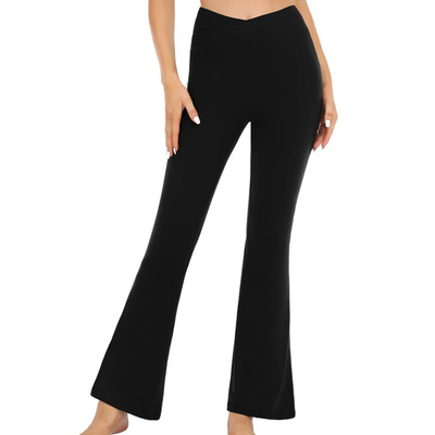Cross-border Explosions Flared Tight Pants High Waist Crosse