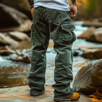 rduroy Casual Pants Men's 2026 Autumn Vintage Loose Tooling