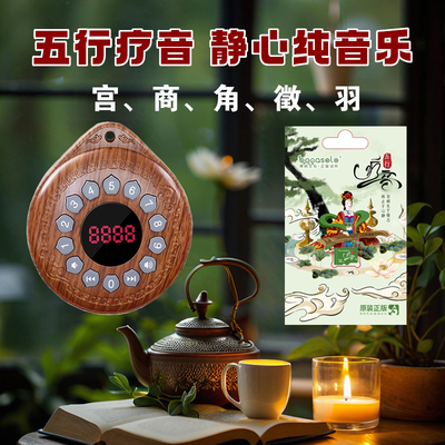 正版五行五音疗愈古琴古筝静心纯音乐便携插卡小音箱助眠充电循环
