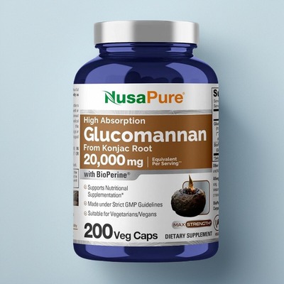美国成人NusaPure Glucomannan葡甘露聚糖 20000毫克一份形体管理