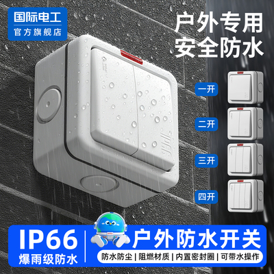 IP66级户外防水开关防雨单双控
