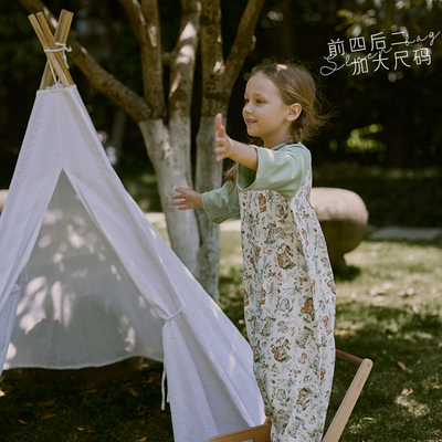 前四后二竹棉纱布婴儿睡袋加大