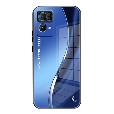 适用oppoRENO7Pro手机壳新款钢化玻璃男女硅胶全包防摔保护套高级感创意商务个性高档超薄经典流线形外壳