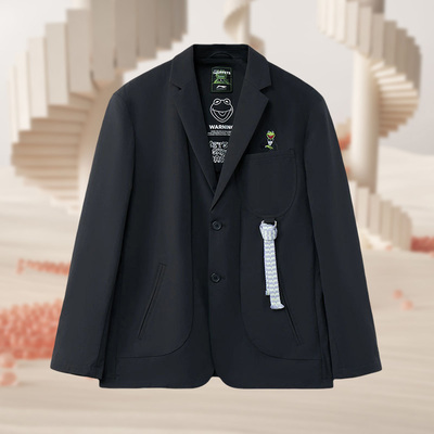 西装外套休闲李宁科米蛙男子