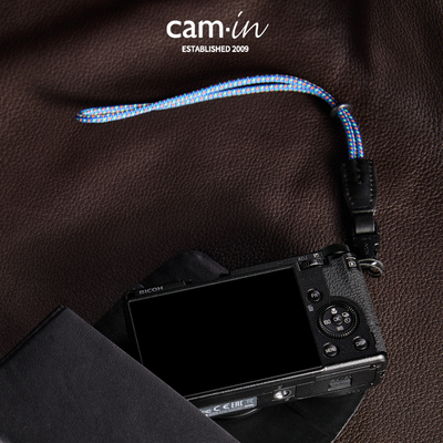 cam-in 尼龙材质相机手腕带适用于理光GR3/GR2/索尼zv1黑卡手腕绳