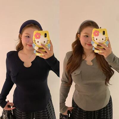 慧芝huizhi HZ696小U领收腰上衣 定制款 性感显瘦U领上衣T恤