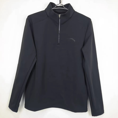 安踏轻暖T丨磨毛绒长袖t恤男子冬季保暖半拉链立领上衣152617403