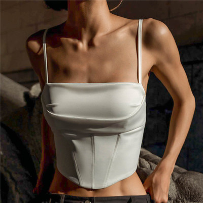 Y2k Zip Up Corset Top Pink Mesh Stitched Women Outfits Camis