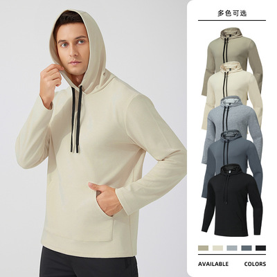 Men hooded sweatshirt running秋冬男连帽运动卫衣跑步健身套头