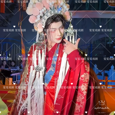 天阳同款cos帽戏曲凤冠七星额子新款戏曲帽子古装汉服头饰造型