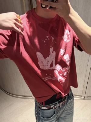 摇滚乐队印花复古水洗喷染短袖潮