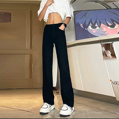 美式极简风修身耐磨透气亲肤水洗微喇中腰 FYXGKLY0213