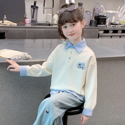 女童卫衣2026新款秋装儿童洋气时髦网红休闲pool衫春秋款女孩上衣