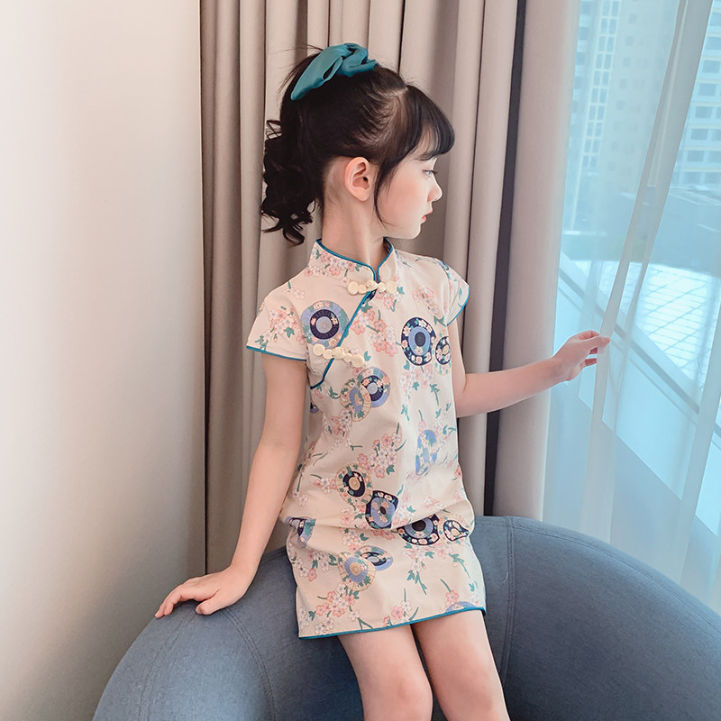 女童旗袍连衣裙2026新款夏装儿童装洋气公主裙小女孩唐装汉服裙子