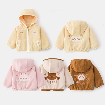 男女童洋气加绒外套2025秋冬新款儿童冬季洋气女童连帽加厚秋5561