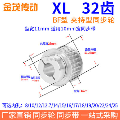 XL32齿宽11夹持型同步带轮内孔5 6.35 8 10 12 15抱紧HTCPA同步轮