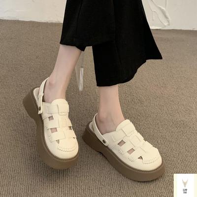 清仓两穿镂空包头凉鞋女2