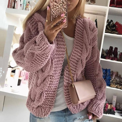 women's Sweater simple knitted jacket cardigan女针织外套开衫